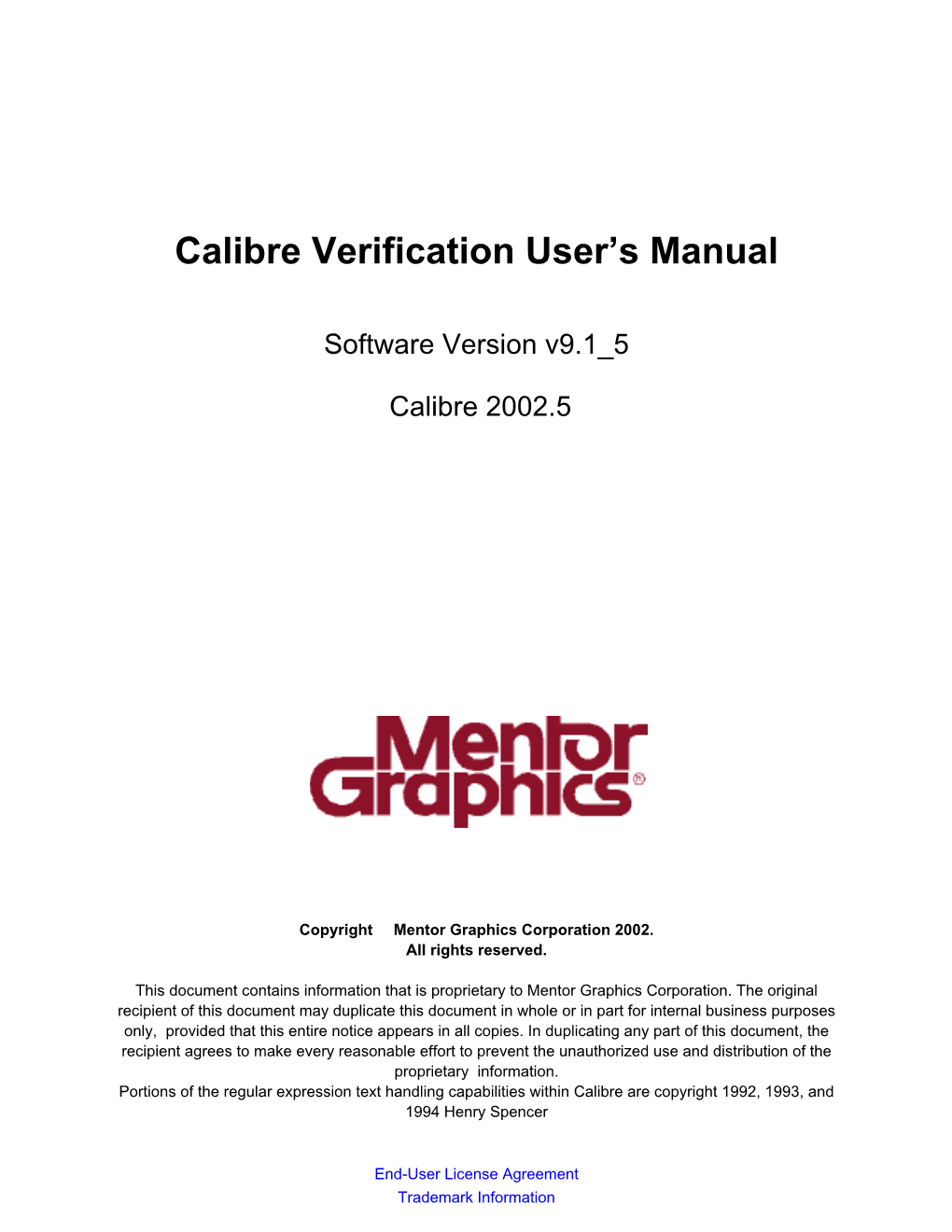 Calibre Verification User's Manual - DocsLib