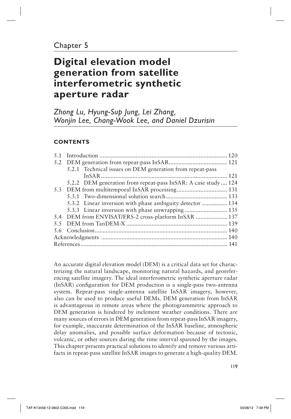 Digital Elevation Model Generation from Satellite Interferometric Synthetic Aperture Radar - DocsLib