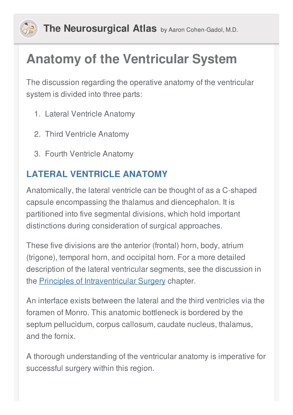 Anatomy of the Ventricular System - DocsLib