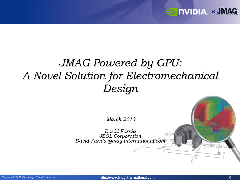 JMAG GPU Solution for Electromechanical Design | GTC - DocsLib