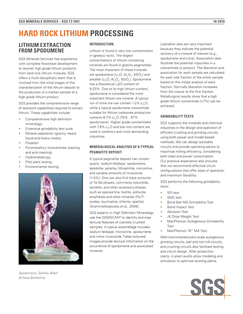 Hard Rock Lithium Processing - DocsLib