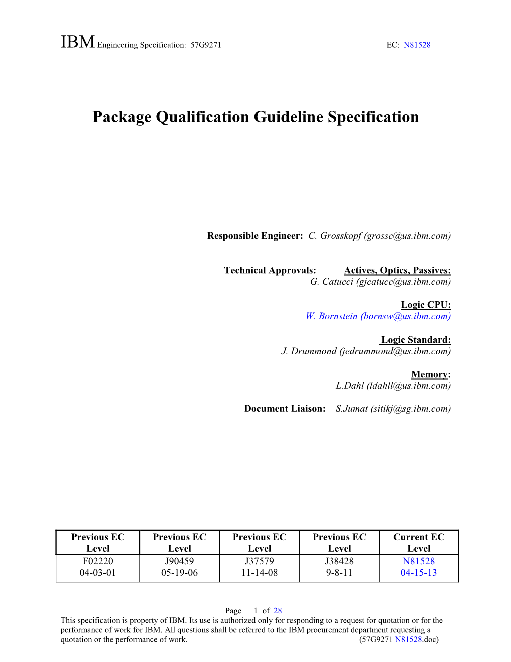 Package Qualification Guideline Specification - DocsLib