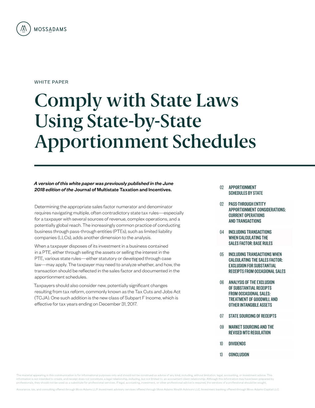 Comply with State Laws Using State-By-State Apportionment Schedules ...