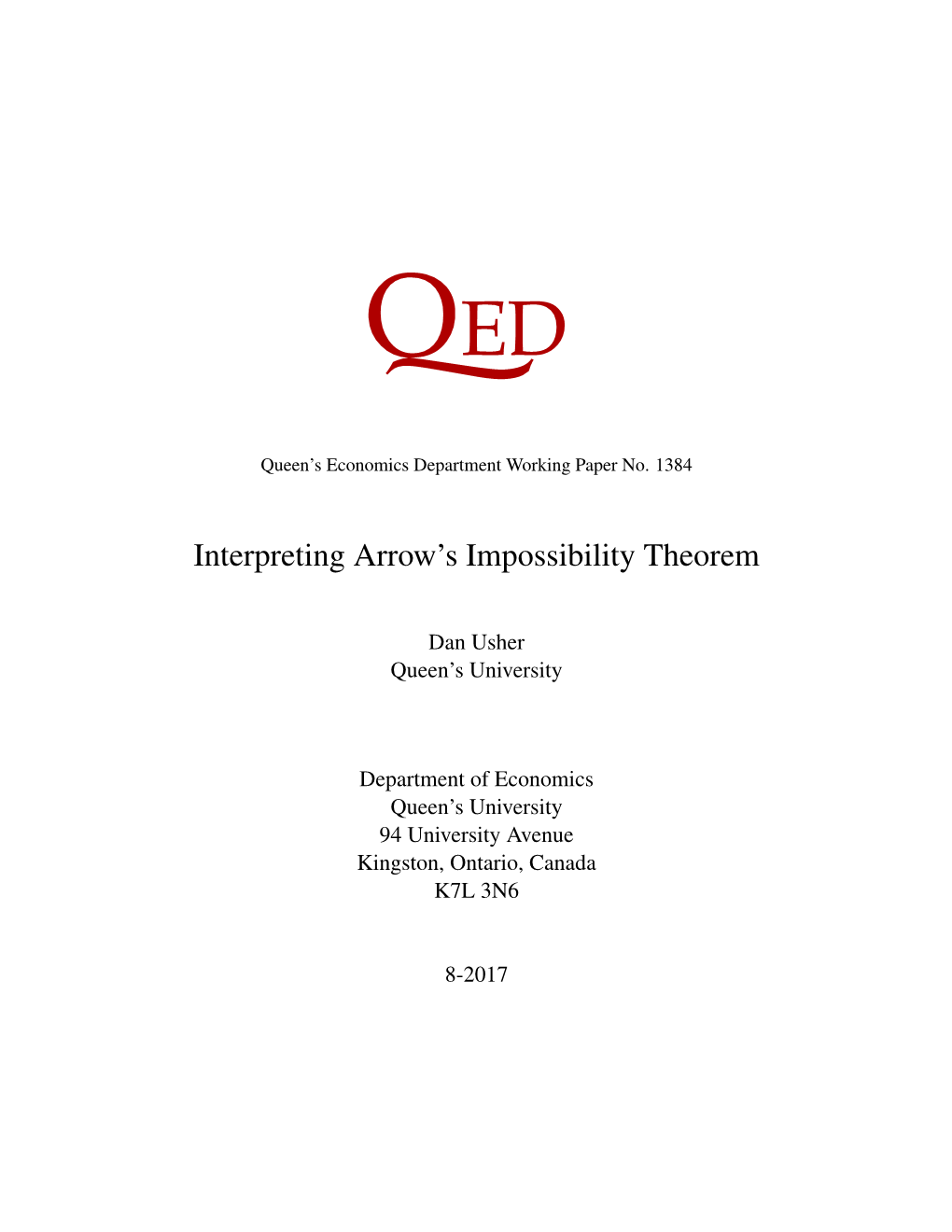 Interpreting Arrow's Impossibility Theorem - DocsLib