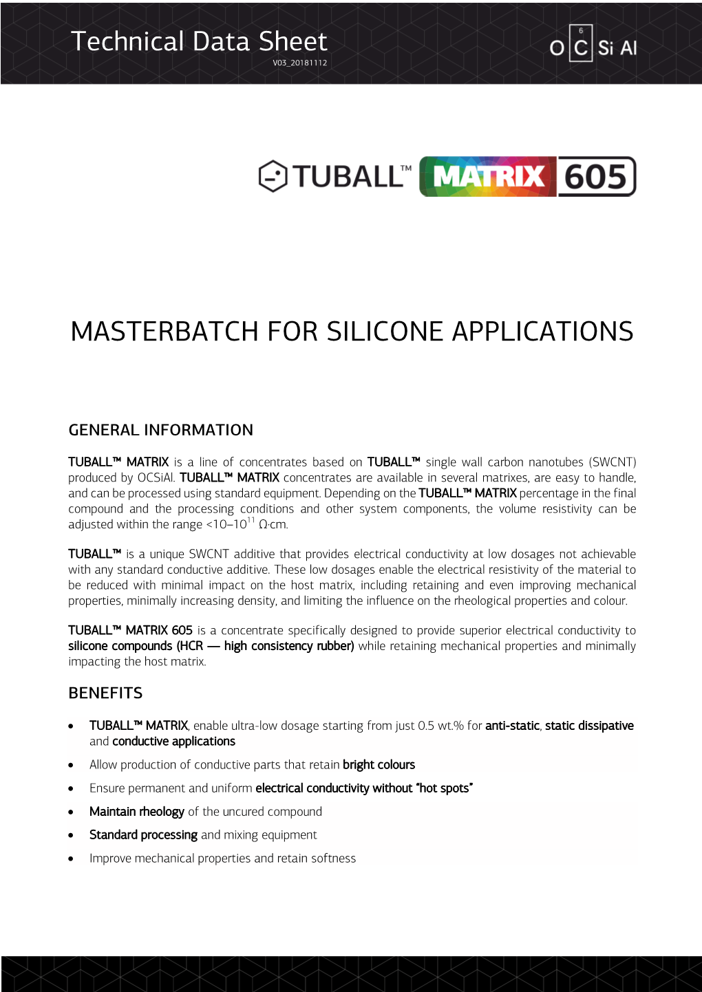 Technical Data Sheet MASTERBATCH for SILICONE - DocsLib