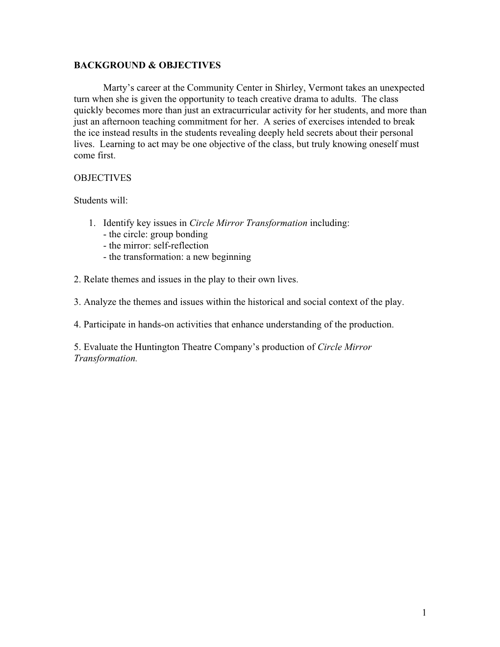 Circle Mirror Transformation Curriculum Guide.Pdf - DocsLib