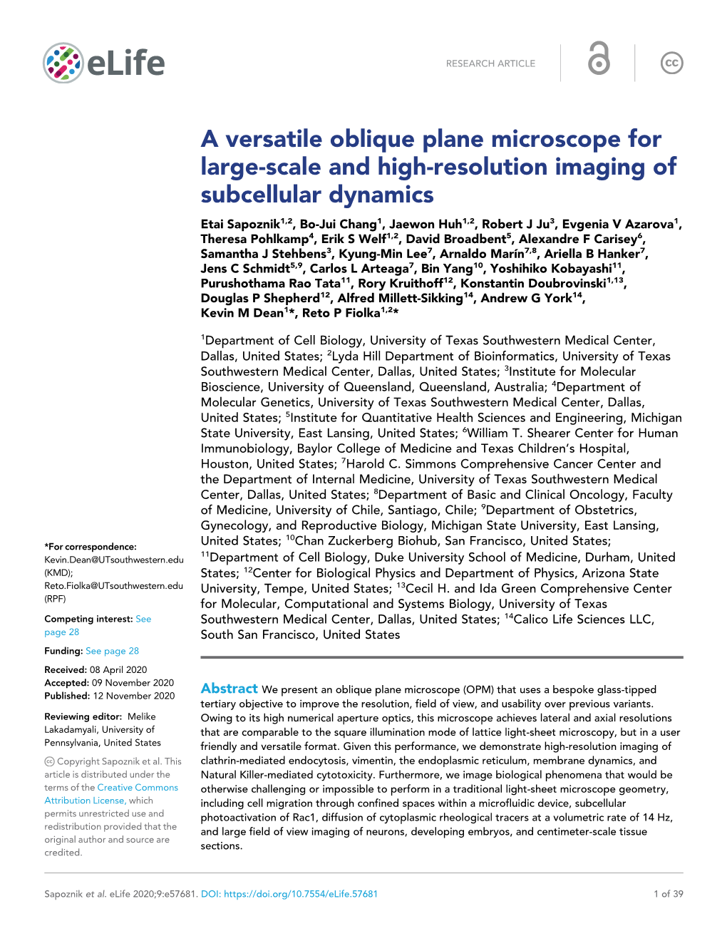 A Versatile Oblique Plane Microscope for Large-Scale and High ...