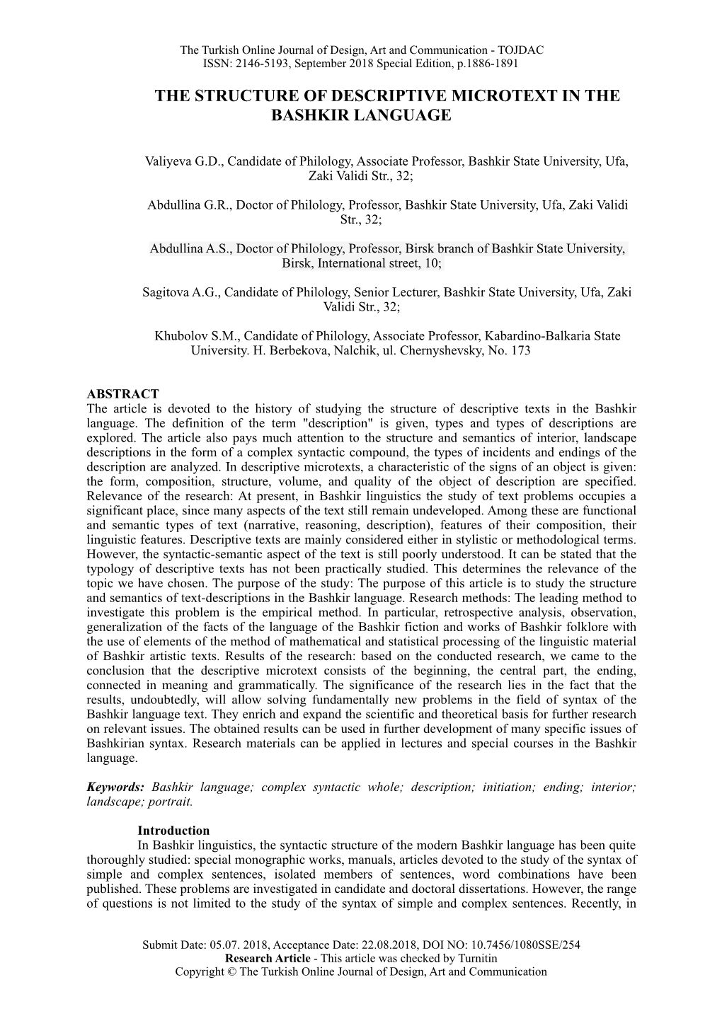 The Structure of Descriptive Microtext in the Bashkir Language - DocsLib