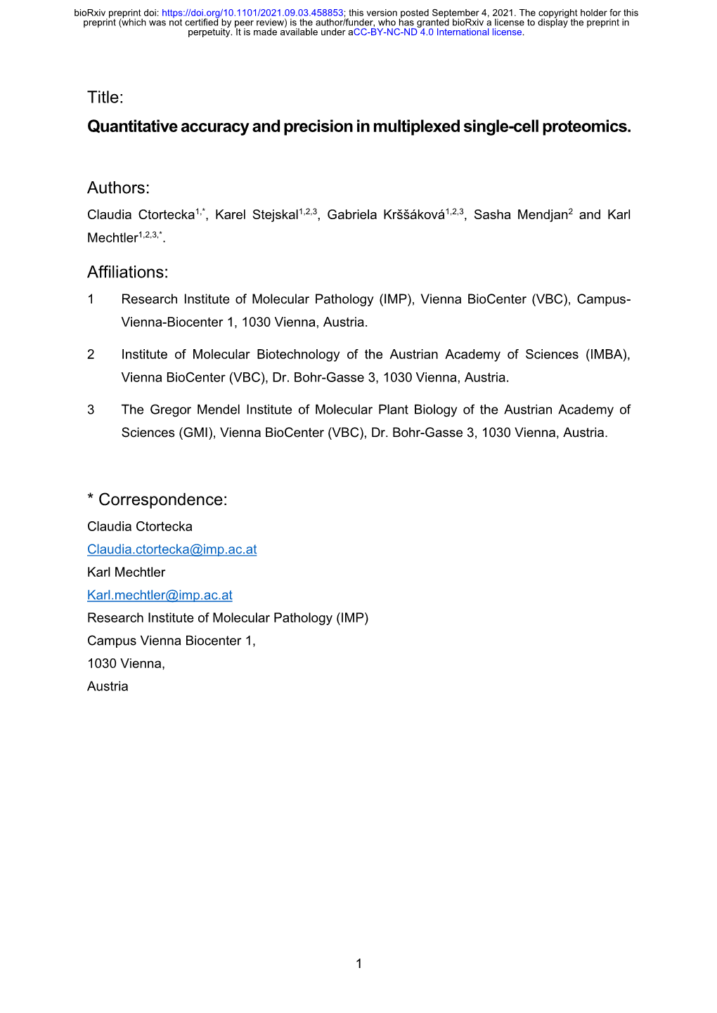 Quantitative Accuracy And Precision In Multiplexed Single Cell Proteomics Docslib