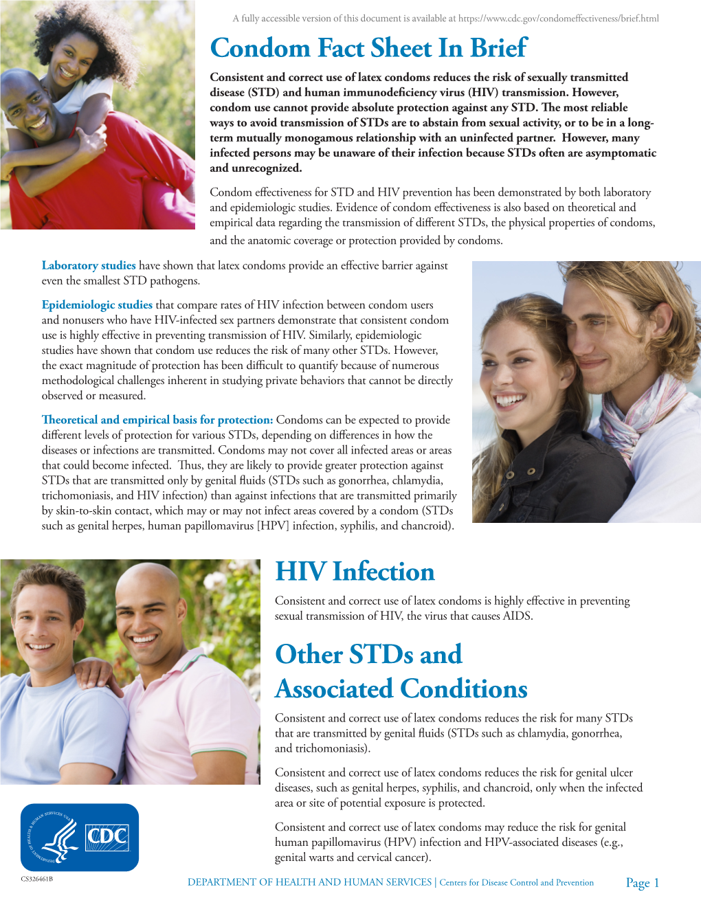 CDC Fact Sheet: Consistent and Correct Condom - DocsLib
