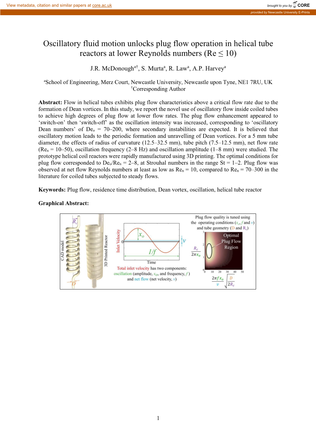 Development of New 3D Printed Plug Flow Reactors – Using Oscillatory ...