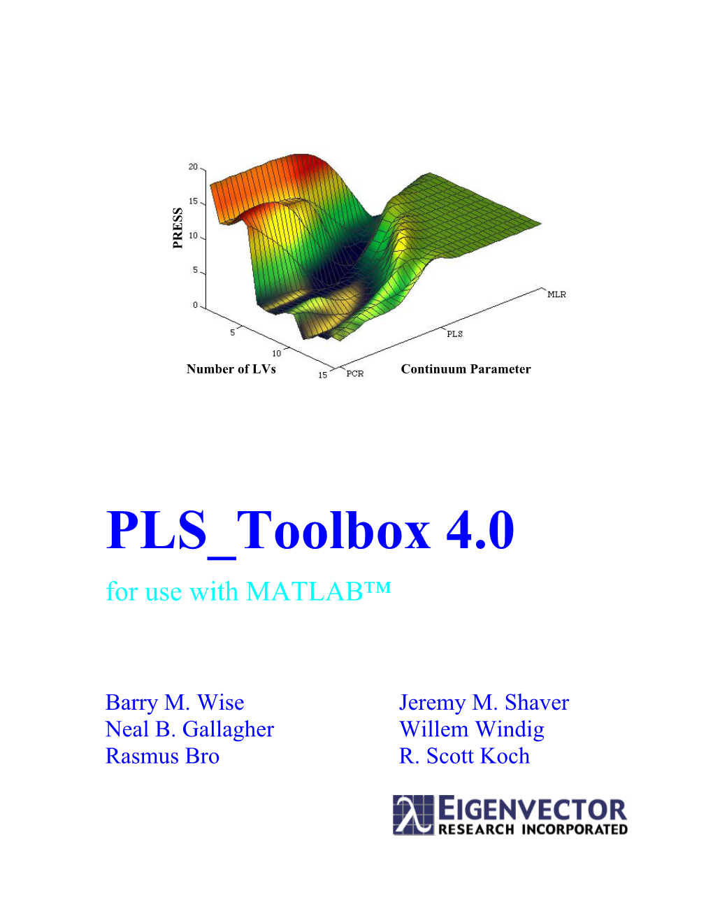 PLS Toolbox 4.0 Manual - DocsLib