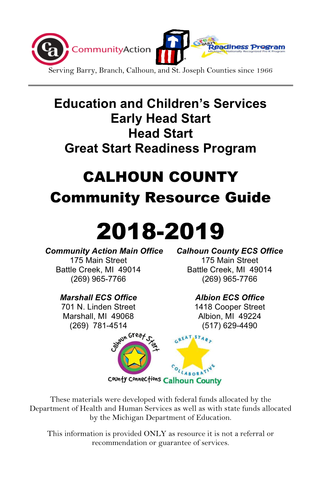 CALHOUN COUNTY Community Resource Guide - DocsLib