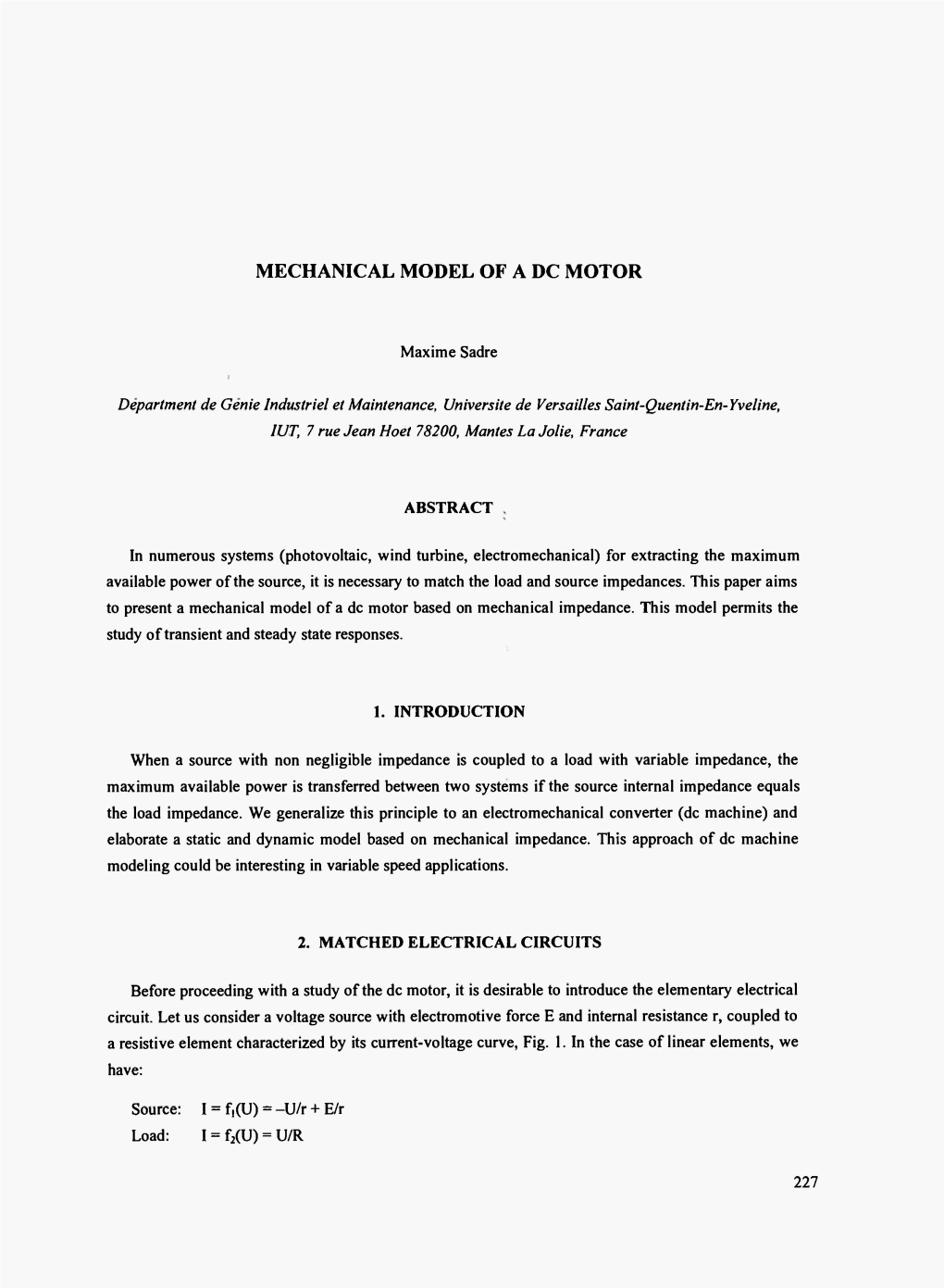 Mechanical Model of a Dc Motor - DocsLib