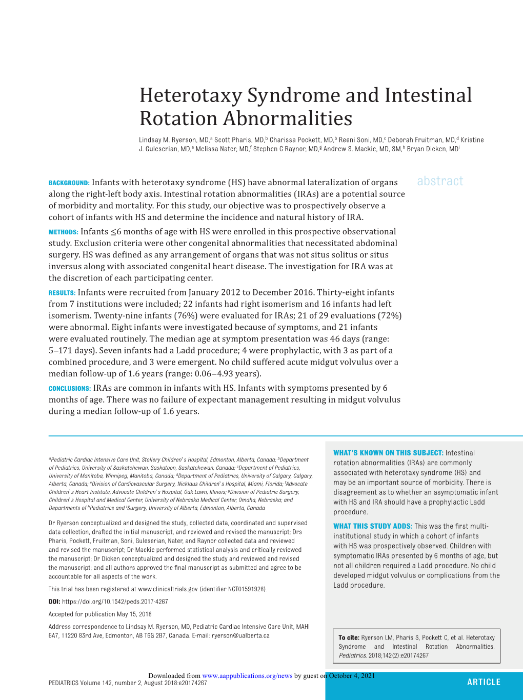 Heterotaxy Syndrome and Intestinal Rotation Abnormalities - DocsLib