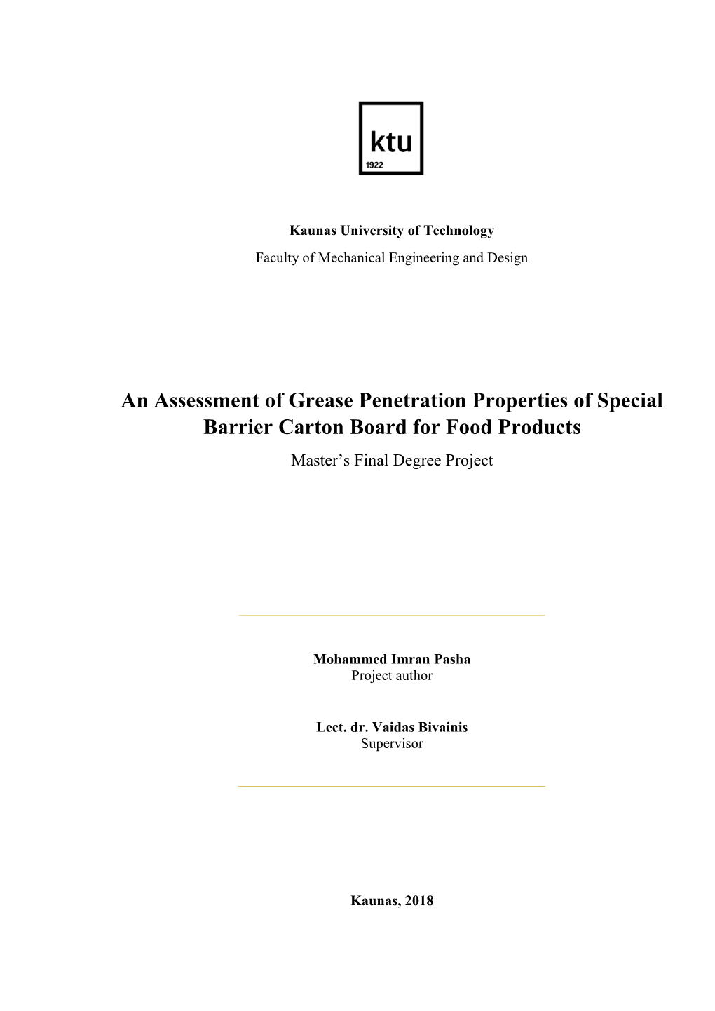 An Assessment of Grease Penetration Properties of Special Barrier Carton Board for Food Products ...