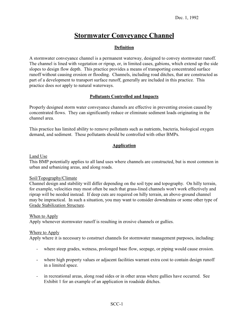 Storm Water Conveyance Channels Are Effective in Preventing Erosion ...