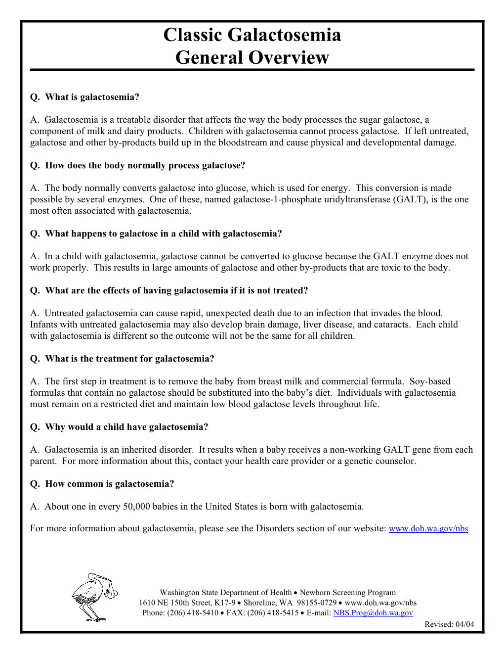 Classic Galactosemia General Overview - DocsLib