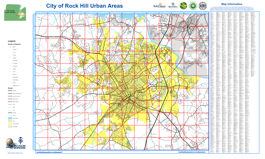 City of Rock Hill Urban Areas Map Date Indicated at the Bottom of This ...