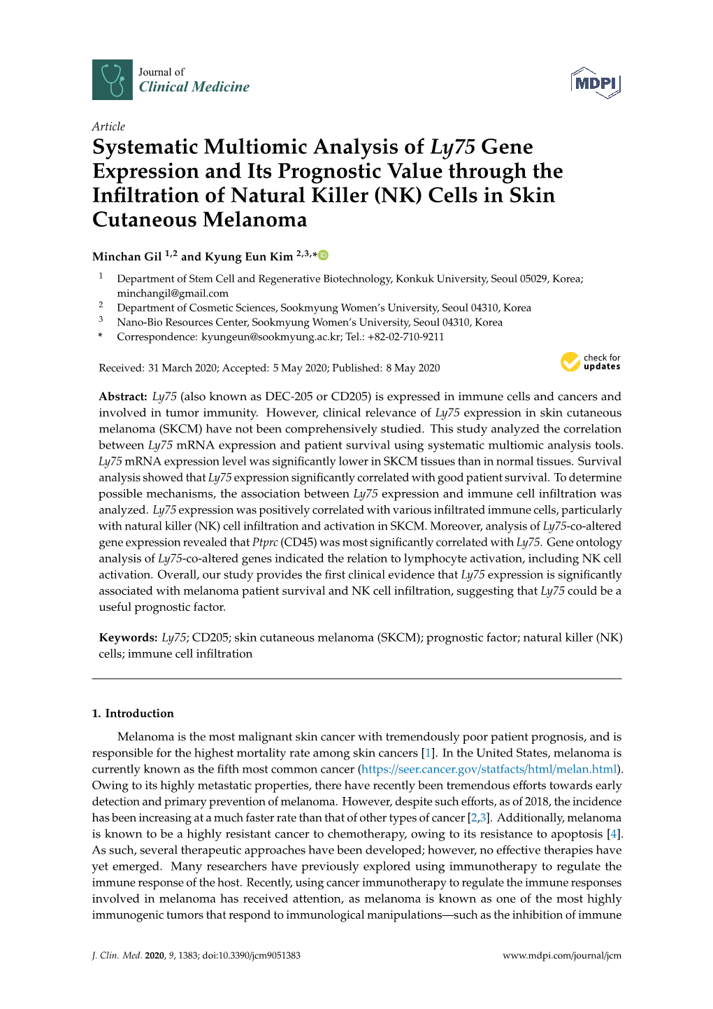 Systematic Multiomic Analysis of Ly75 Gene Expression and Its ...
