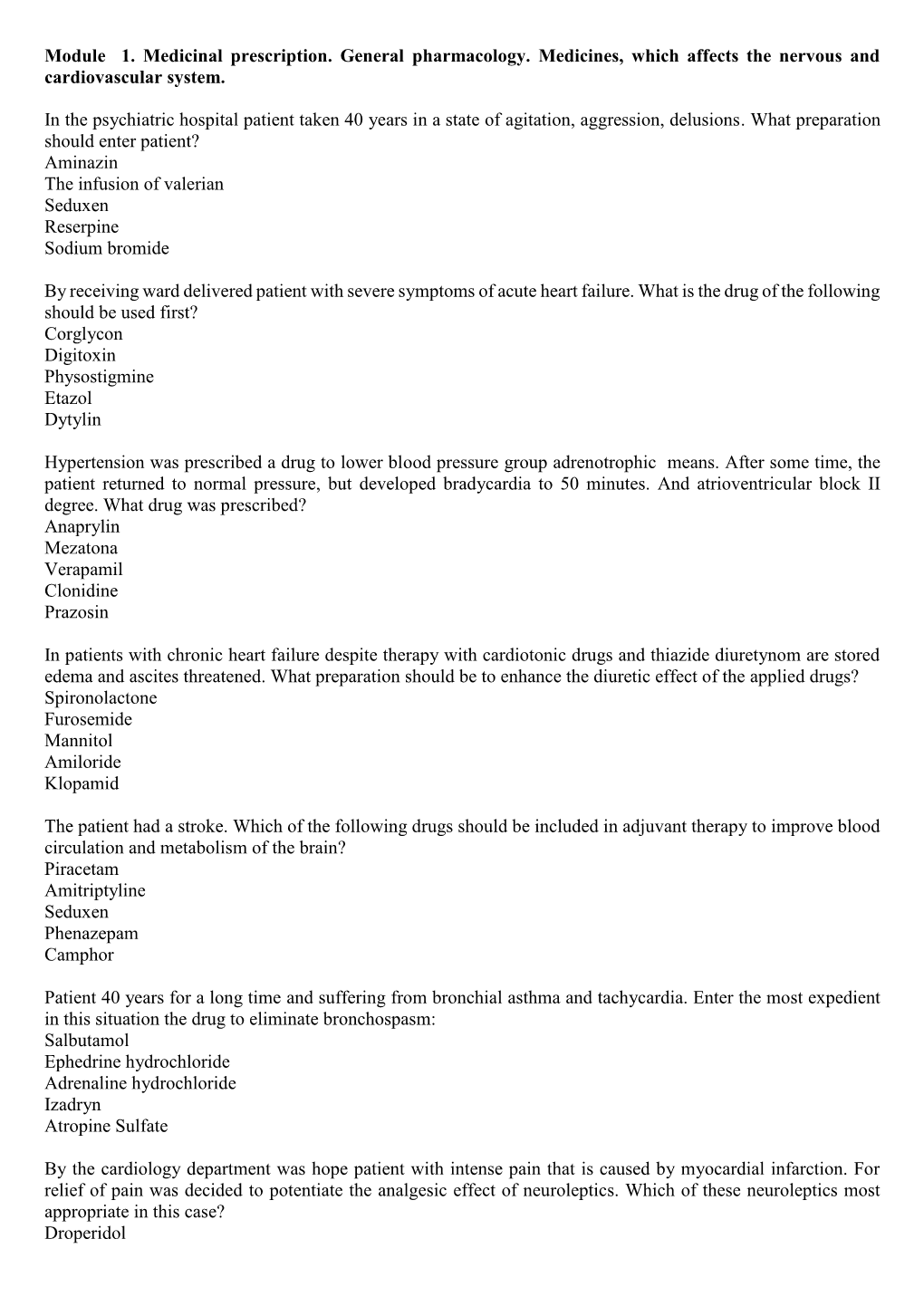 Module 1. Medicinal Prescription. General Pharmacology. Medicines ...