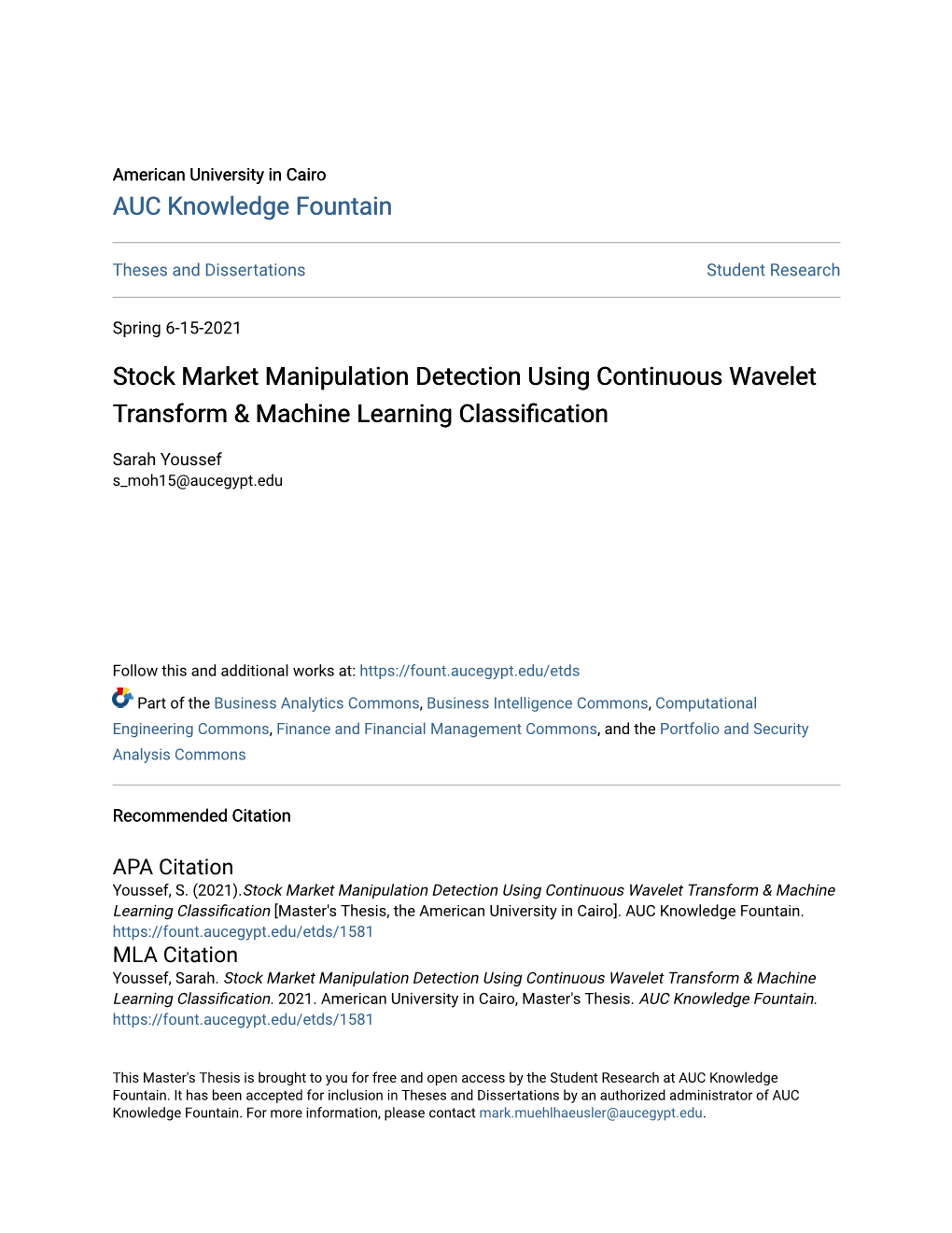 Stock Market Manipulation Detection Using Continuous Wavelet Transform And Machine Learning