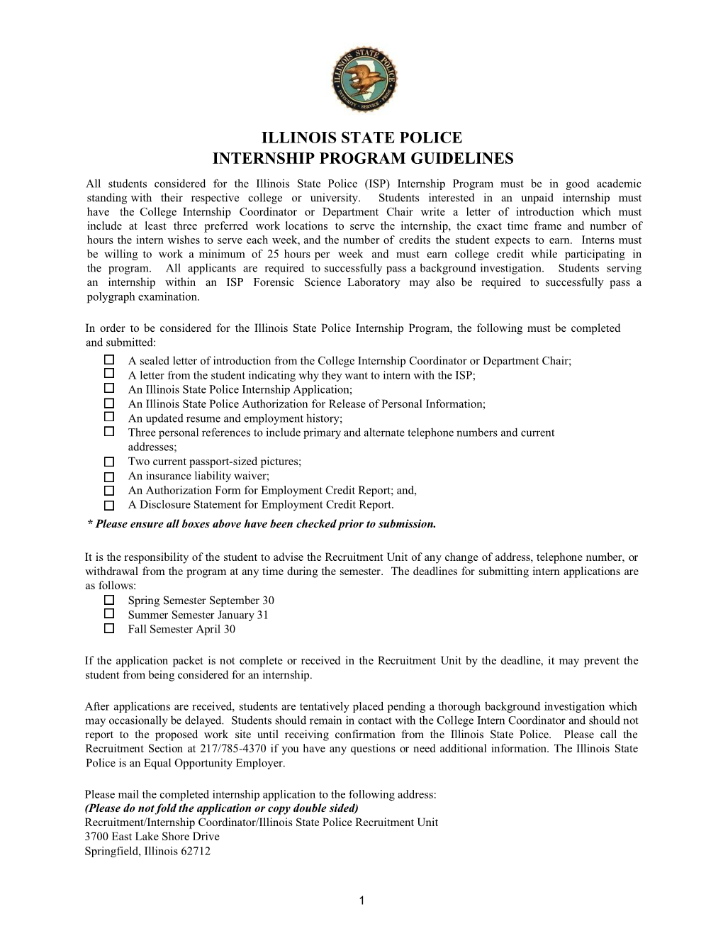 ISP Internship Program Guidelines and Application - DocsLib