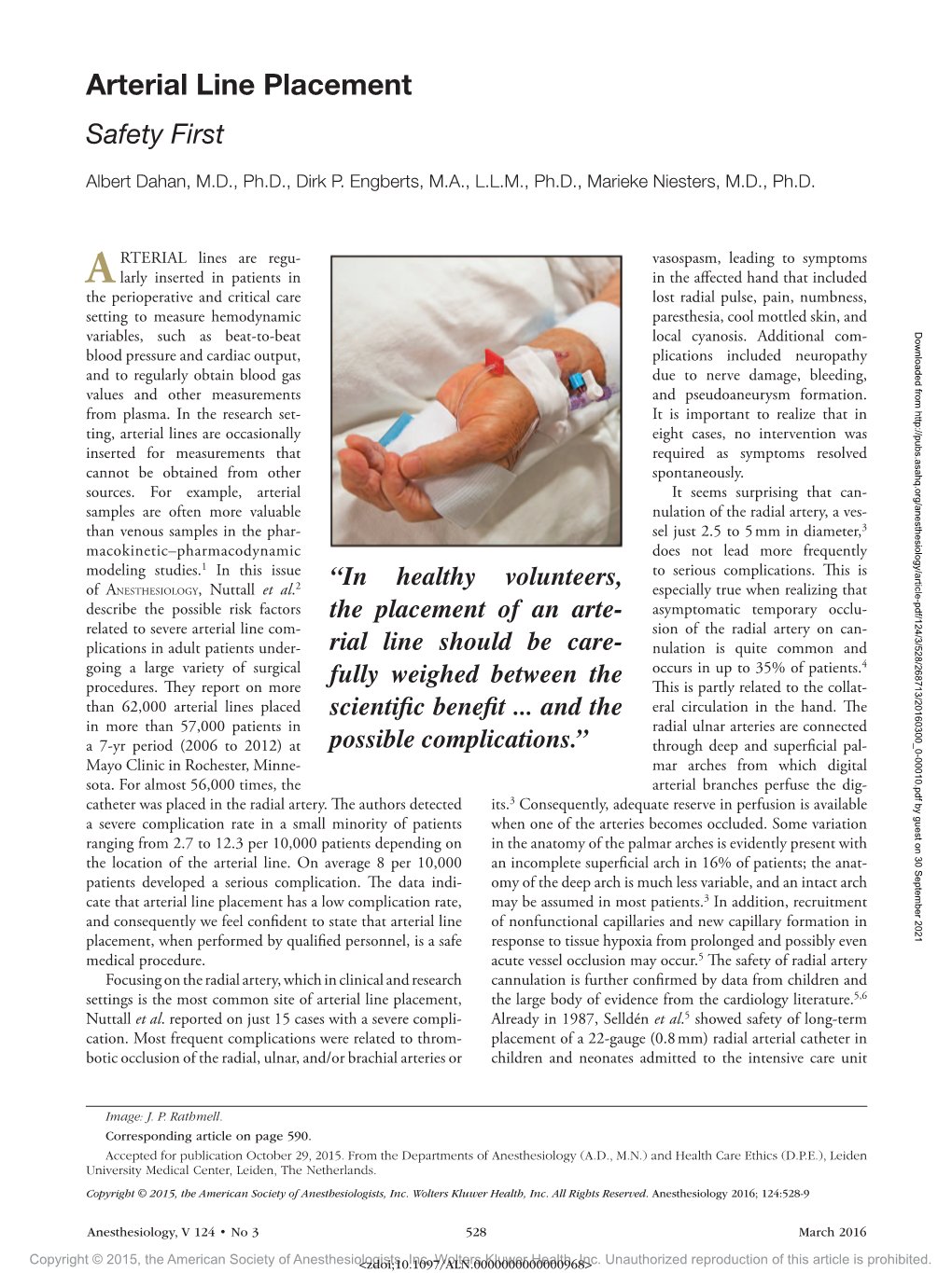 Arterial Line Placement Safety First - DocsLib