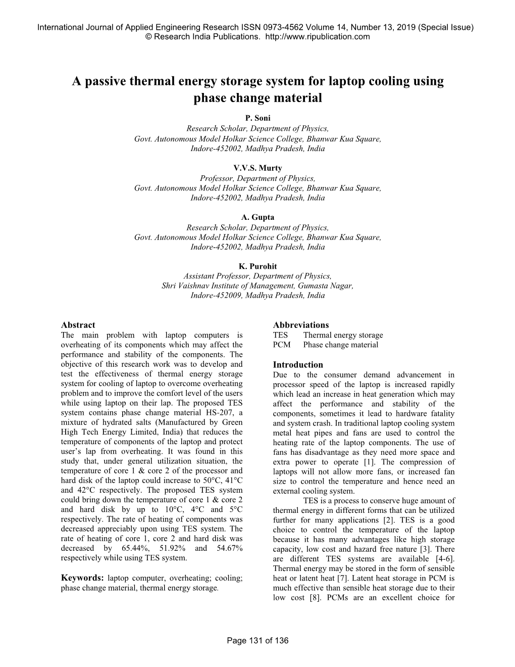 A Passive Thermal Energy Storage System for Laptop Cooling Using Phase ...