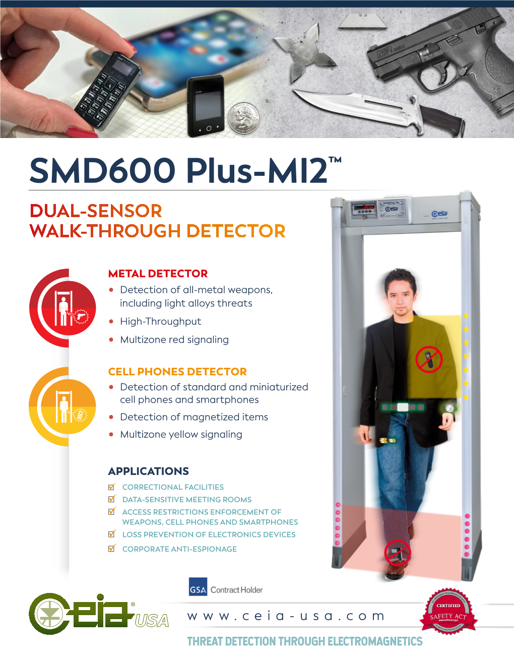 SMD600 Plus-MI2™ DUAL-SENSOR WALK-THROUGH DETECTOR - DocsLib