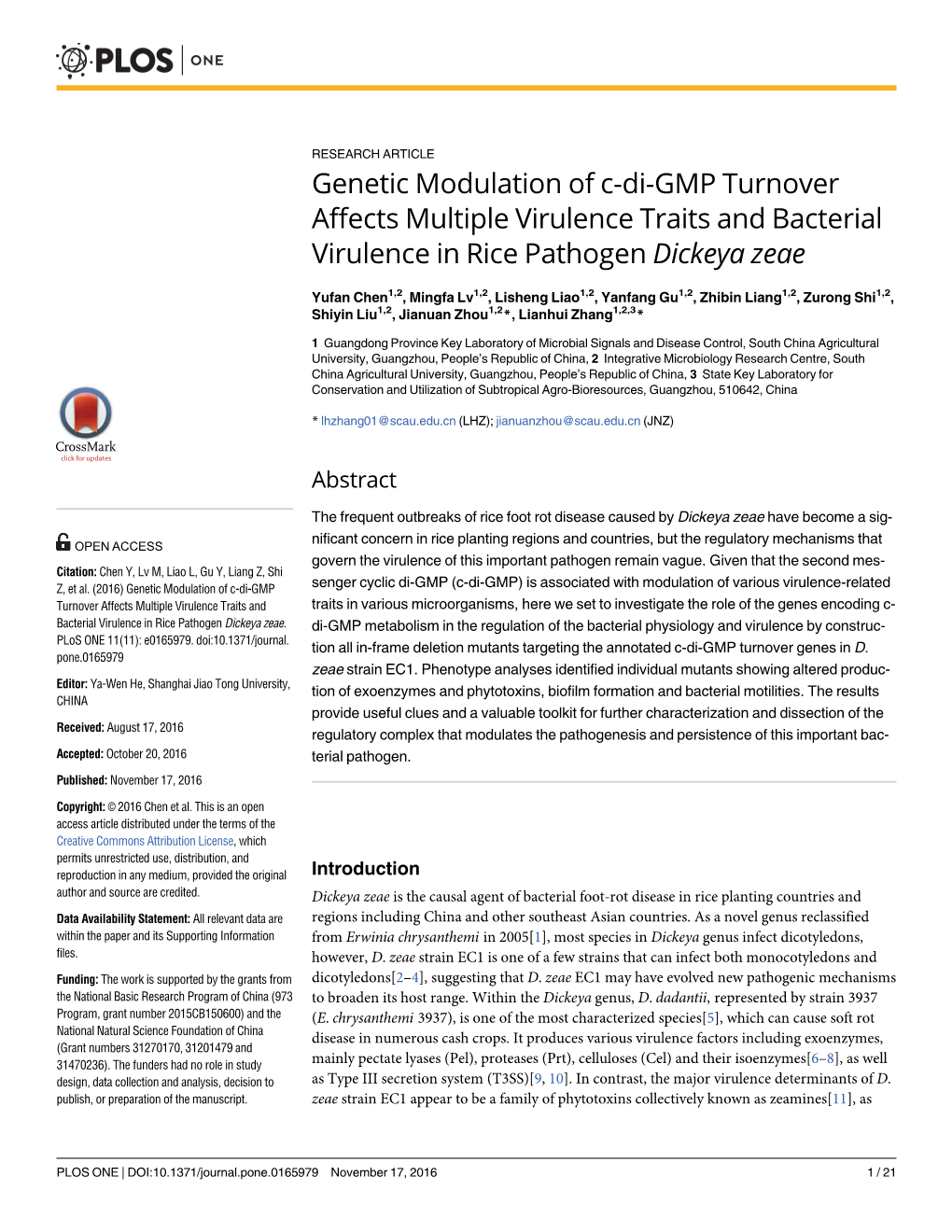 Genetic Modulation of C-Di-GMP Turnover Affects Multiple Virulence ...