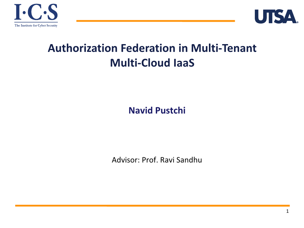 Authorization Federation in Multi-Tenant Multi-Cloud Iaas - DocsLib