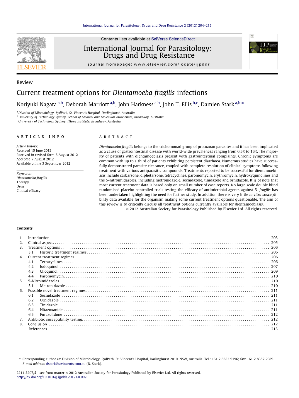 Current Treatment Options for Dientamoeba Fragilis Infections ⇑ ...