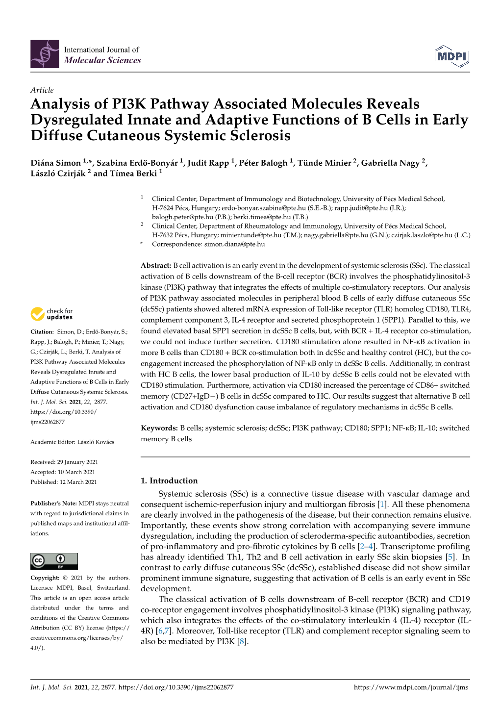 Analysis of PI3K Pathway Associated Molecules Reveals Dysregulated ...