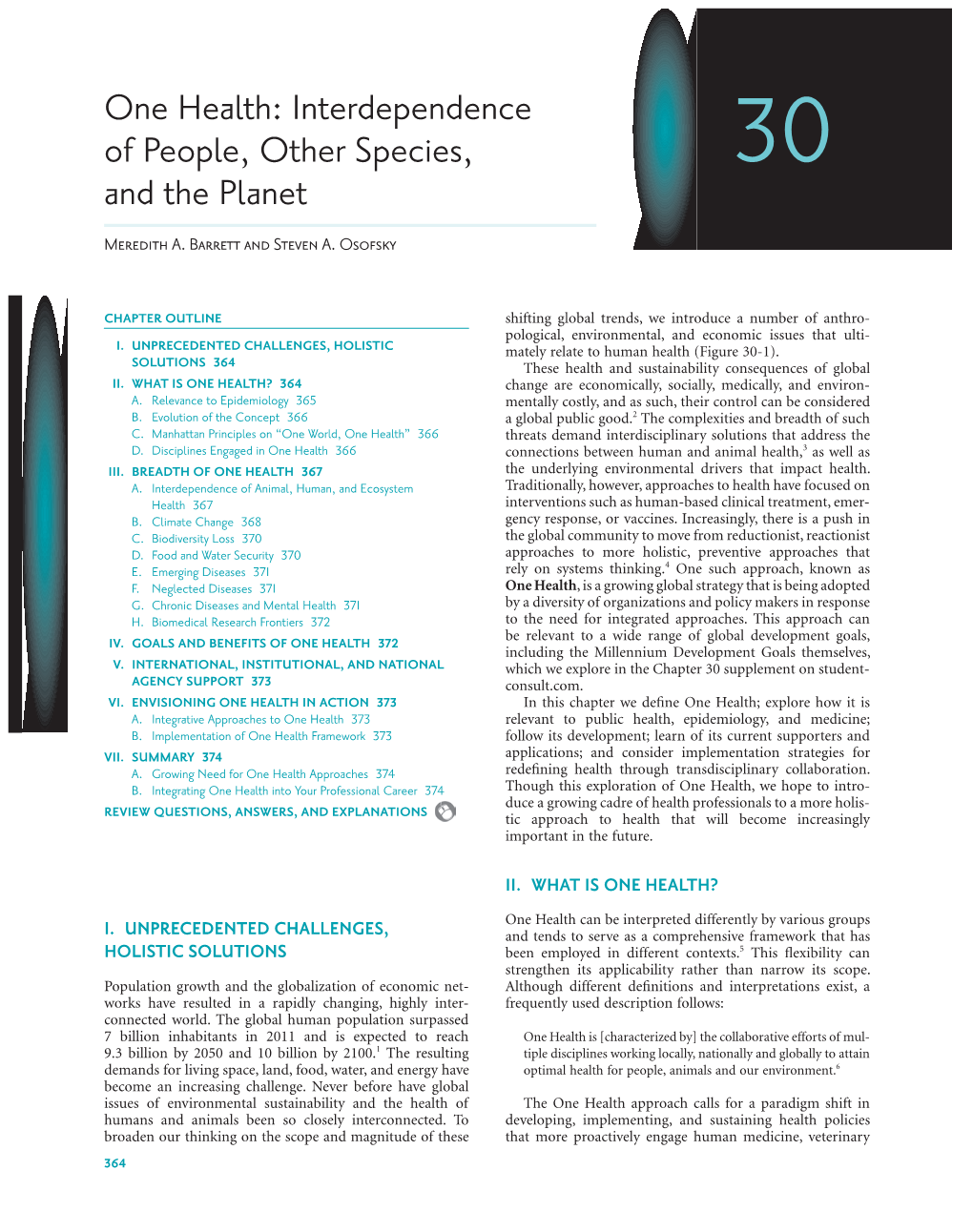 One Health: Interdependence of People, Other Species, 30 and the Planet ...