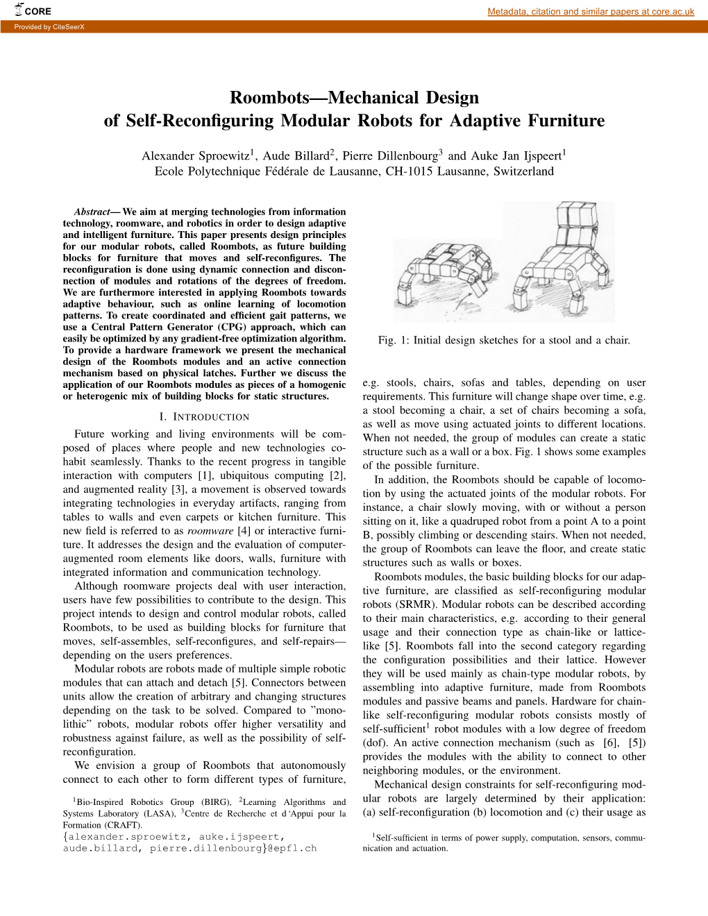 Roombots—Mechanical Design of Self-Reconfiguring Modular Robots - DocsLib