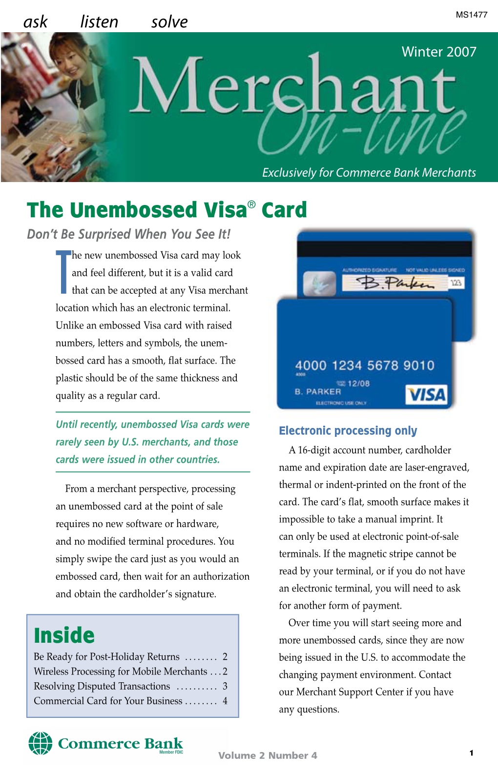 Inside the Unembossed Visa® Card - DocsLib