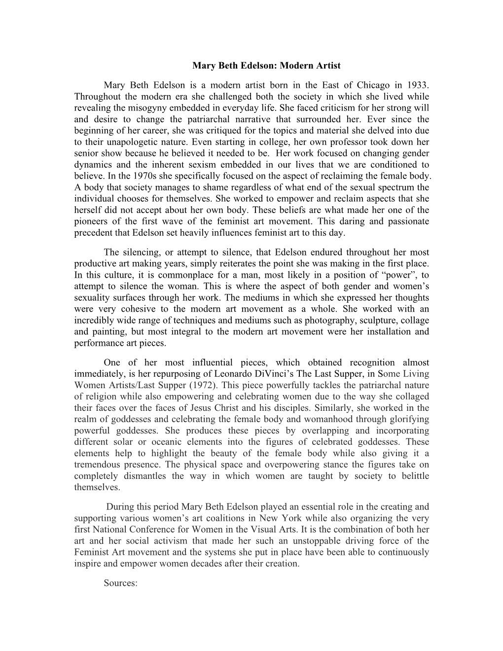 Mary Beth Edelson: Modern Artist Mary Beth Edelson Is a Modern Artist ...