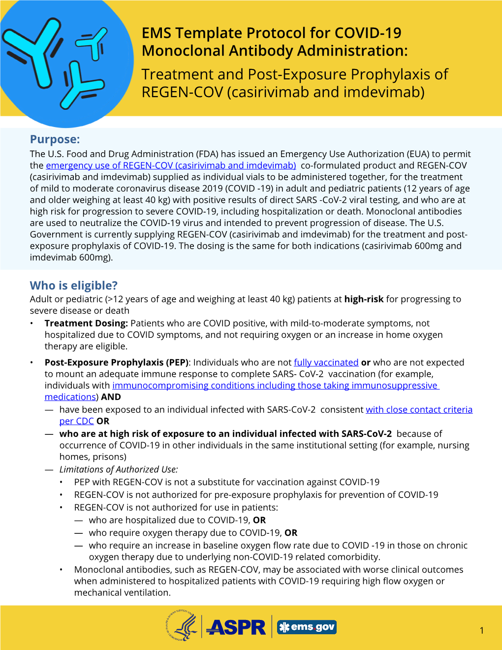 EMS Template Protocol for COVID-19 Monoclonal Antibody Administration ...