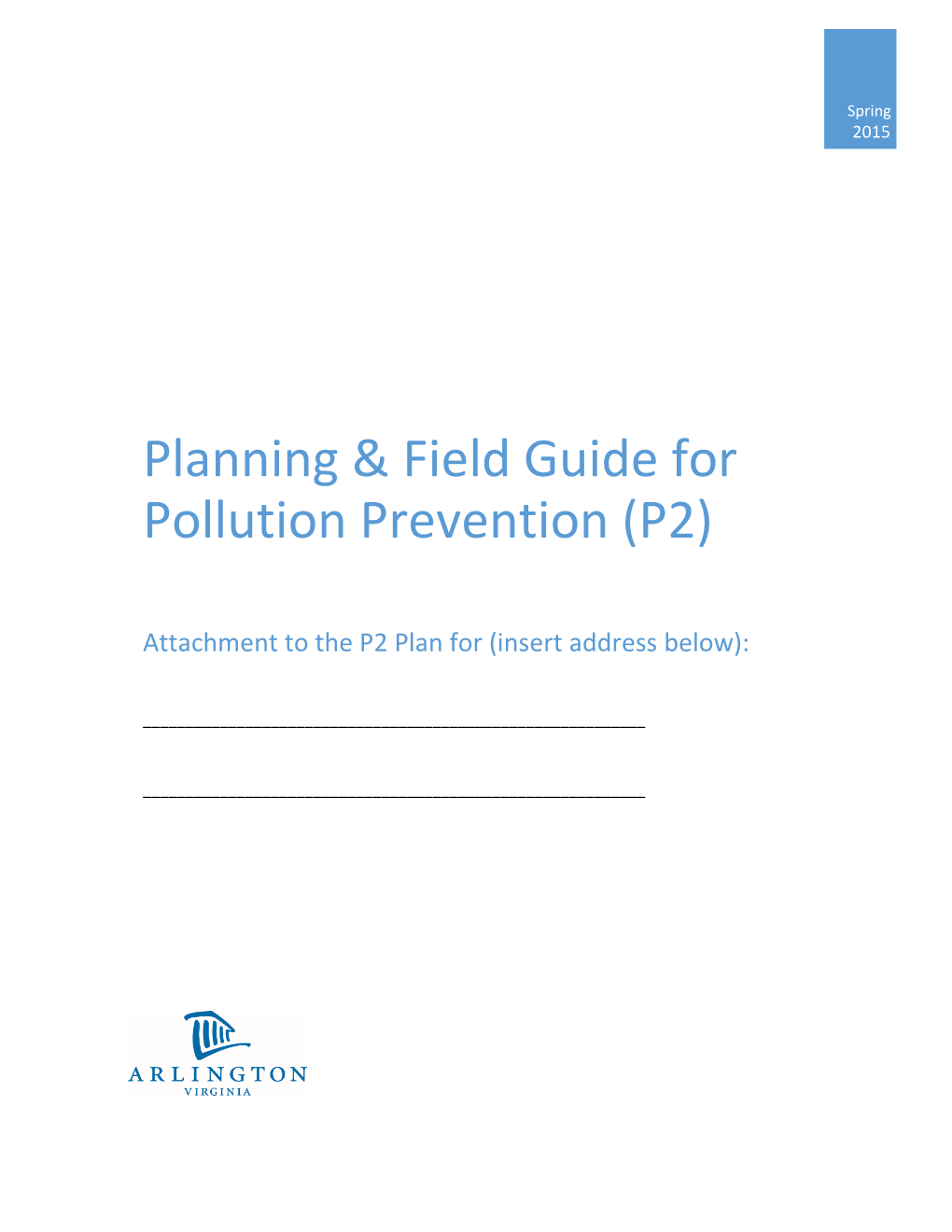 Planning & Field Guide for Pollution Prevention (P2) - DocsLib