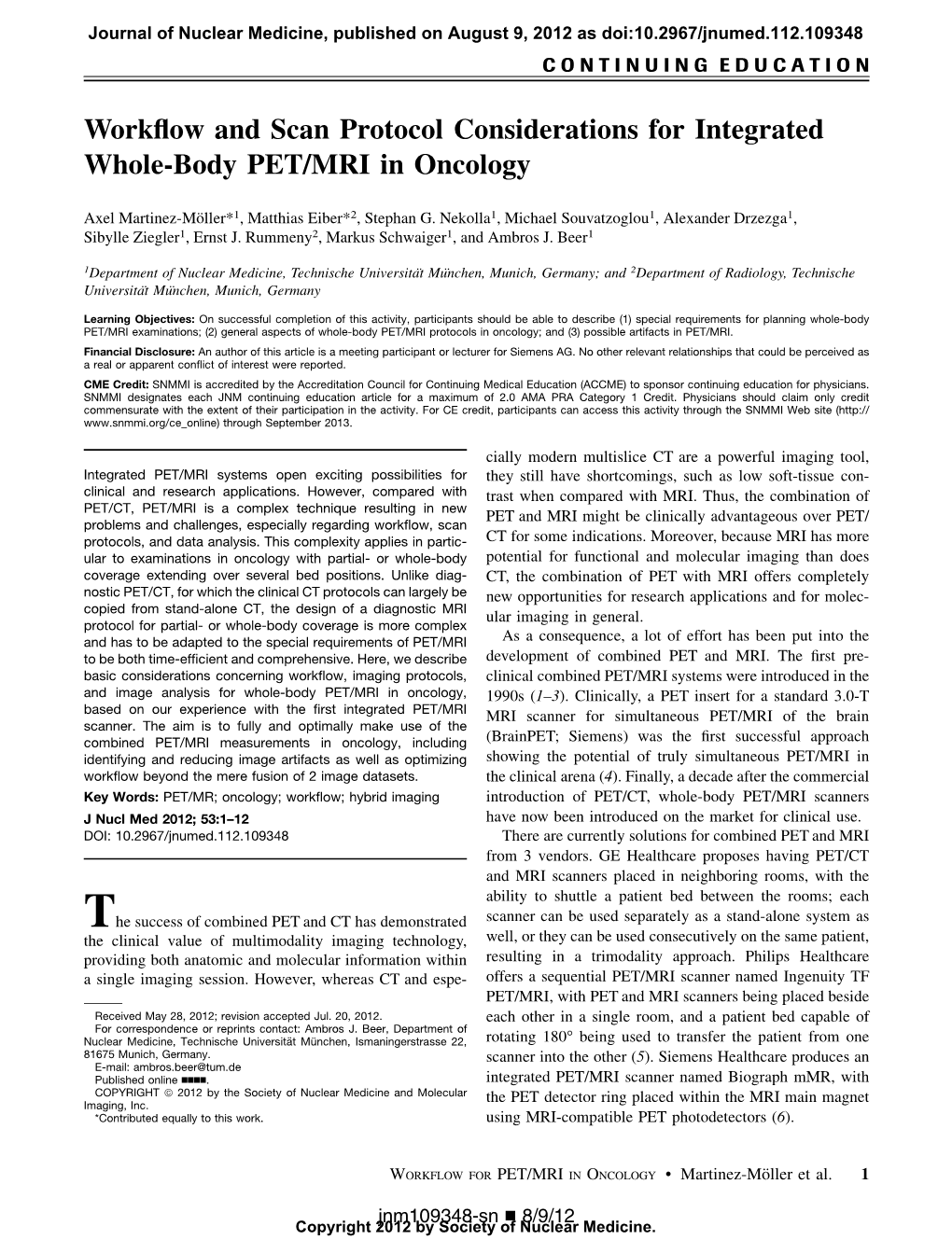 Workflow and Scan Protocol Considerations for Integrated - DocsLib