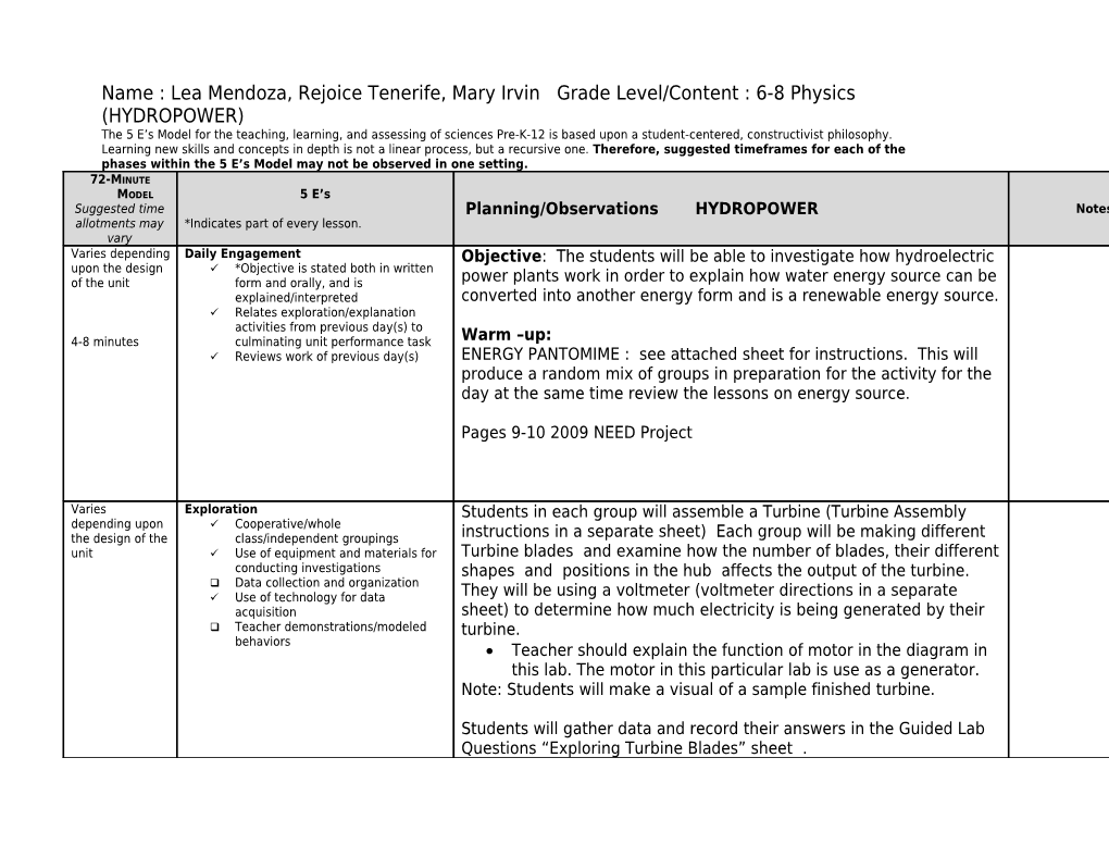 The 5 E’S Model For The Teaching, Learning, And Assessing Of Sciences ...